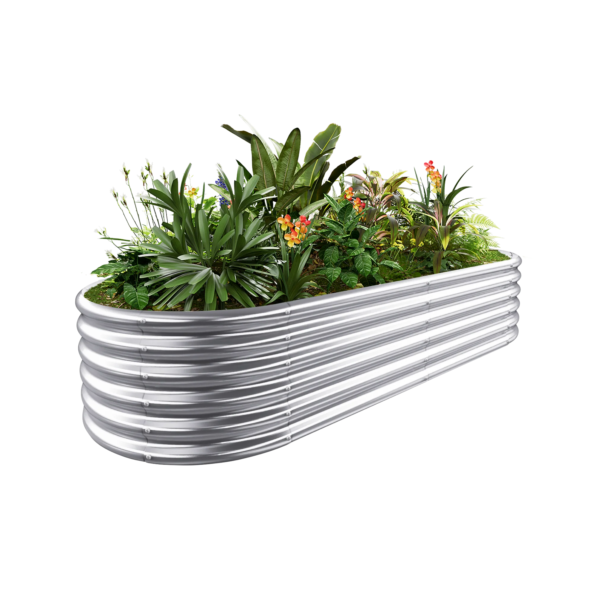 18" Tall Oval 6x3x1.5ft Galvanized Raised Garden Bed – Land Guard
